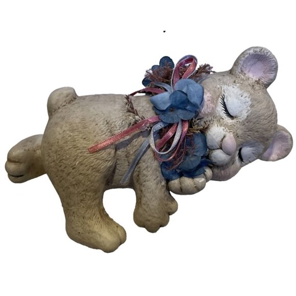 Accents | Teddy Bear 4 Sleeping Laying Statue Figurine Ceramic Displays ...